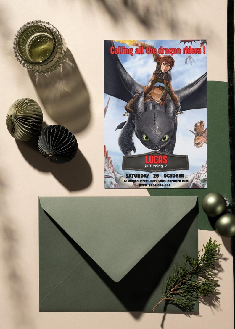 How to Train Your Dragon Birthday Invitation: Hiccup & Toothless (canva ...