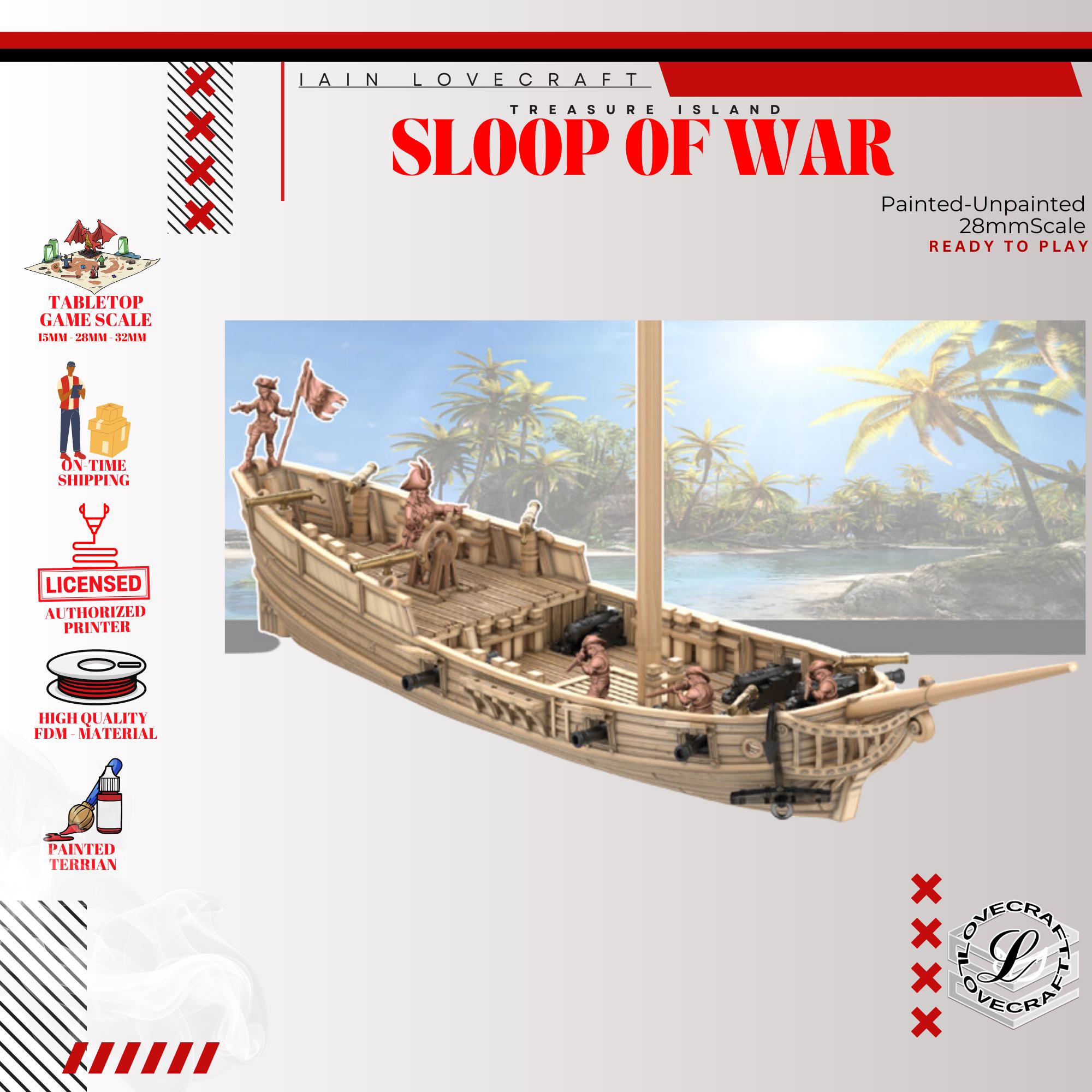 Sloop of War - Ship - Treasure Island Fantasy Terrain - Tabletop ...