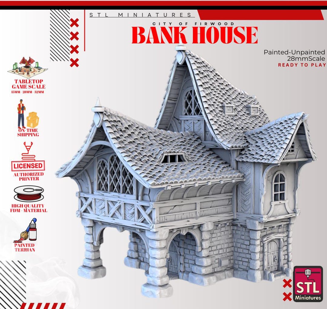 Bank House - Building & Ruins - Fantasy Terrain - Tabletop Scenery ...