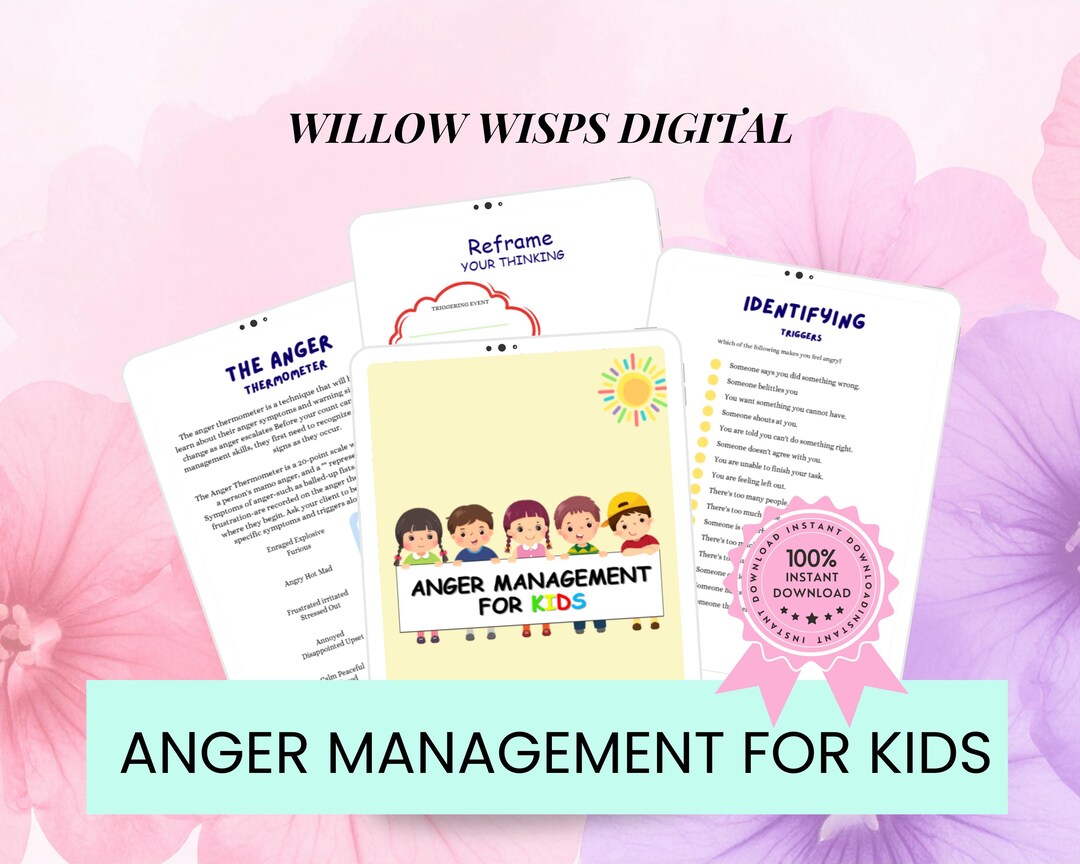 Anger Management for Kids Canva Template | Coping Skills Worksheets - Etsy