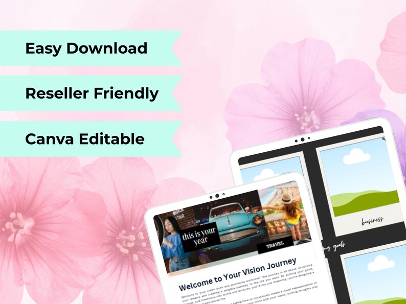 2026 Vision Board Bundle Canva Template | Vision Journal ...