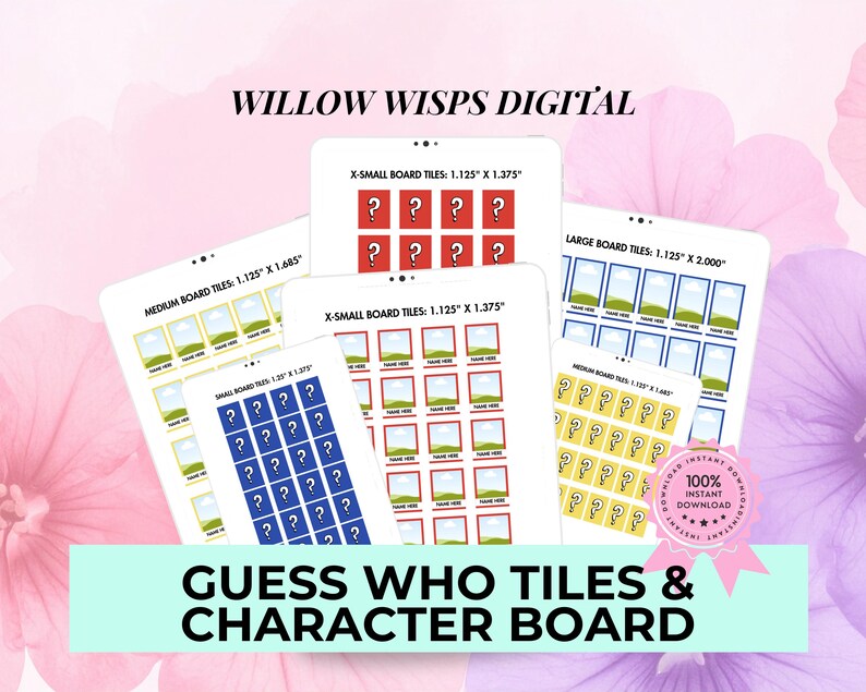 Custom Guess Who Game Template: Editable Printable Cards - Etsy