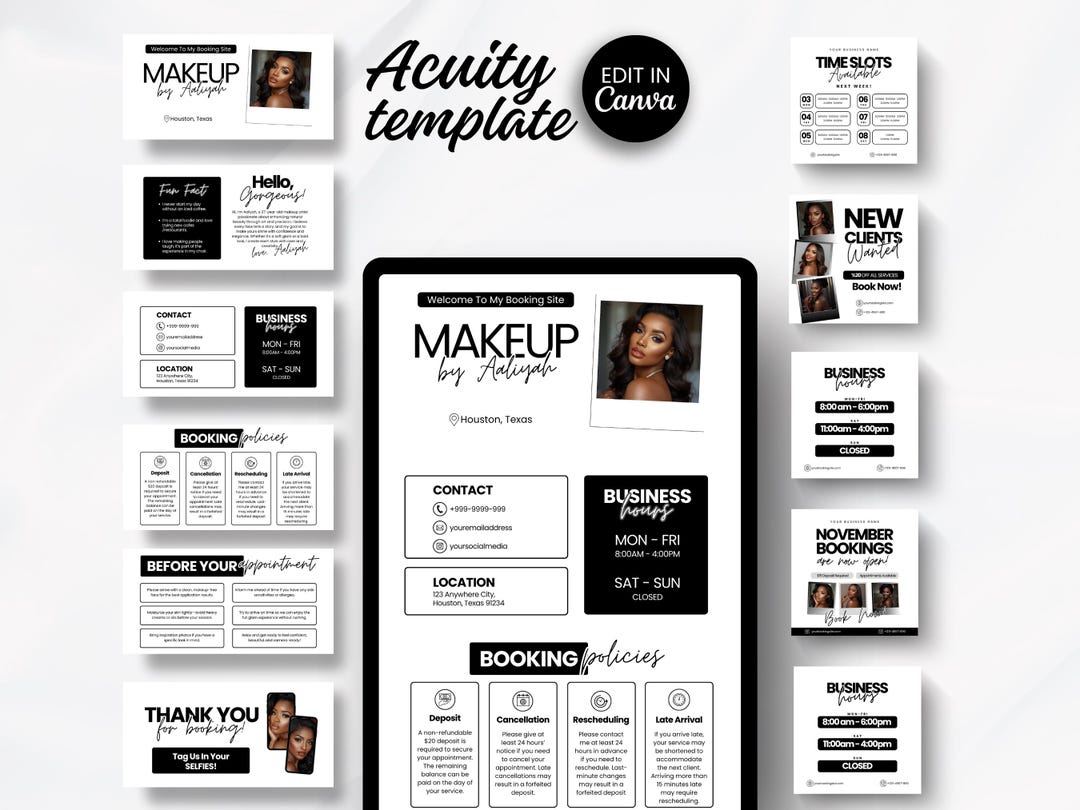 Acuity Makeup Template Acuity Makeup Booking Template Editable Makeup ...
