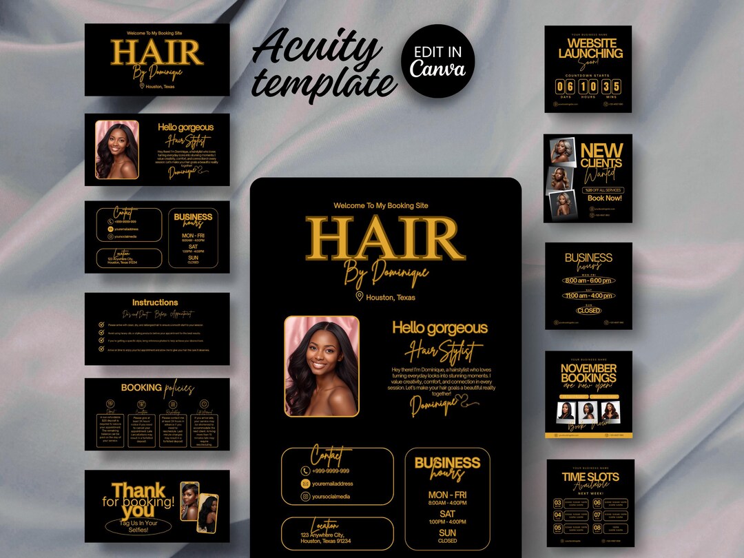 Hair Stylist Acuity Scheduling Template Booking Acuity Hair Templates ...
