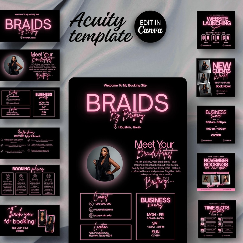 Template Website Braider - Etsy