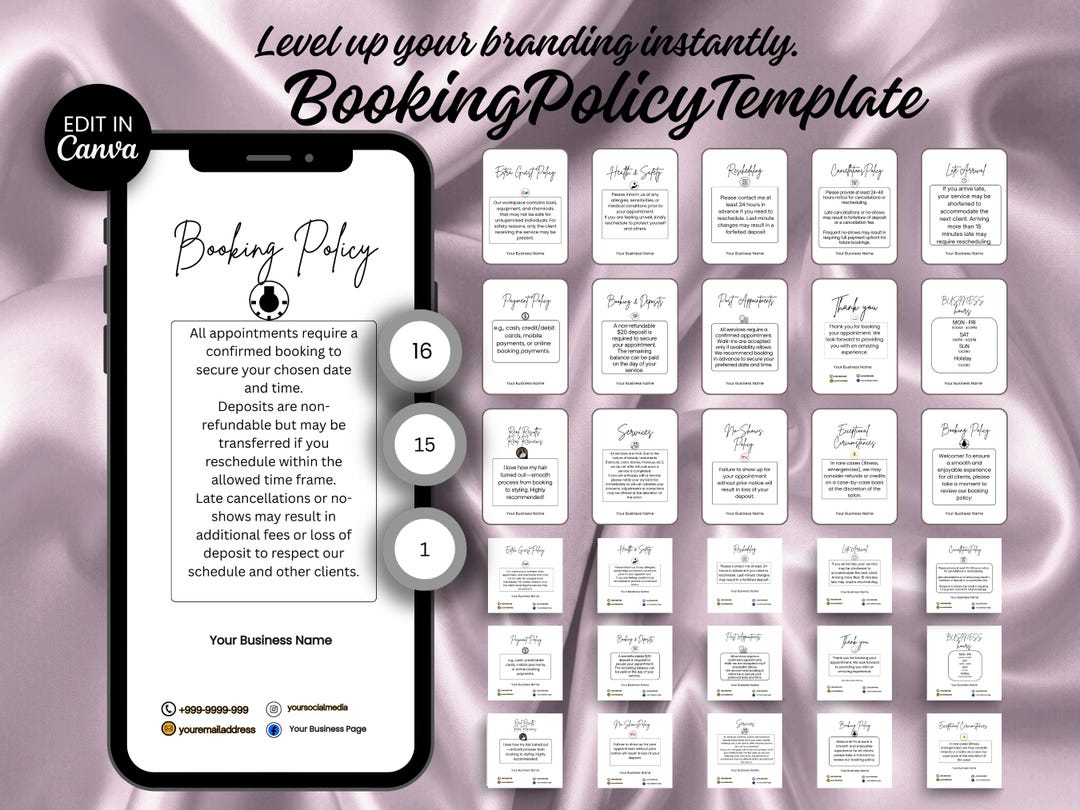 Booking Policy Instagram Story Templates Social Media Posts Templates ...