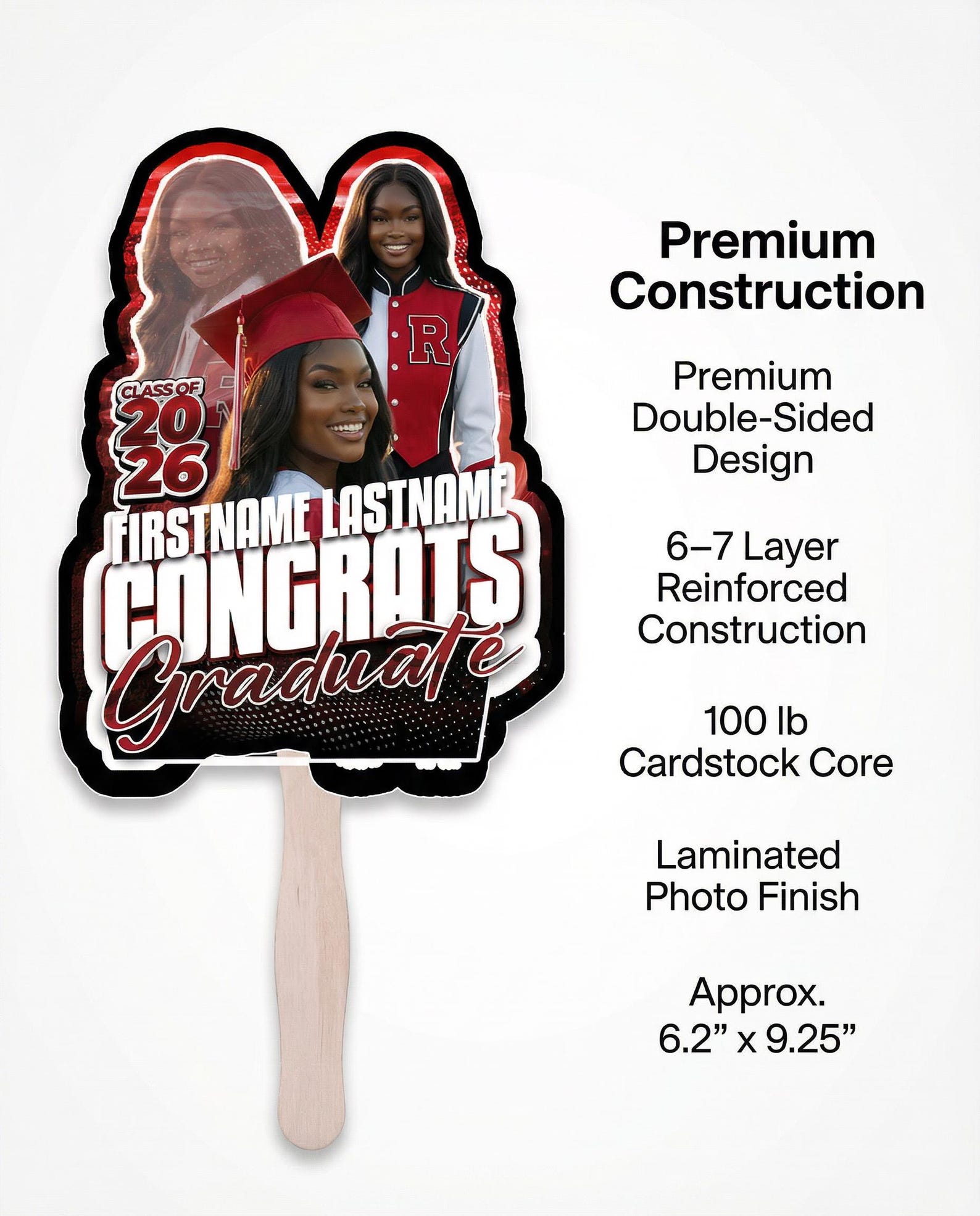 Custom Graduation Fan With Photo | Personalized Senior Die Cut Hand Fan ...