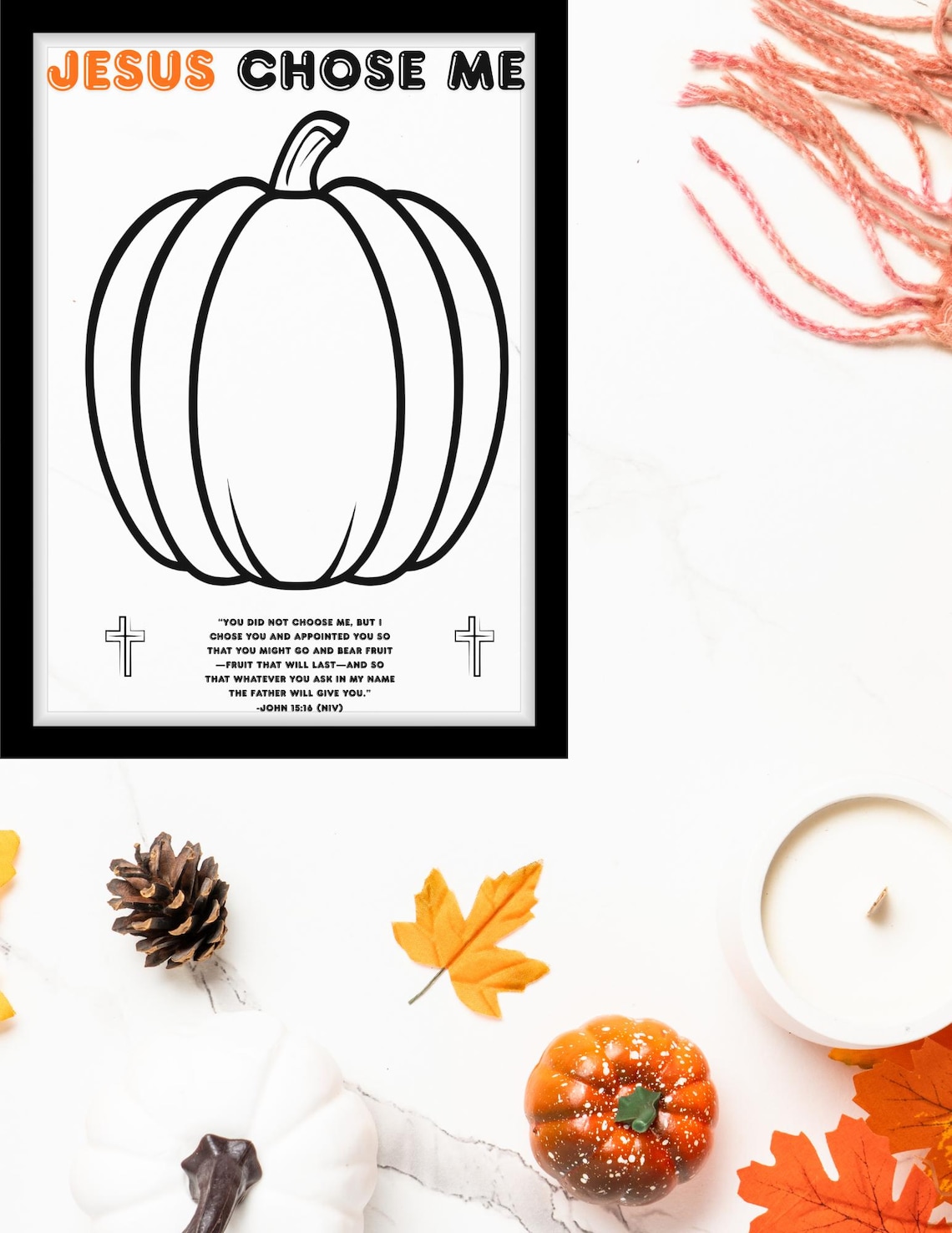 Fall Pumpkin Coloring Page | Christian Bible Verse Activity for Kids ...