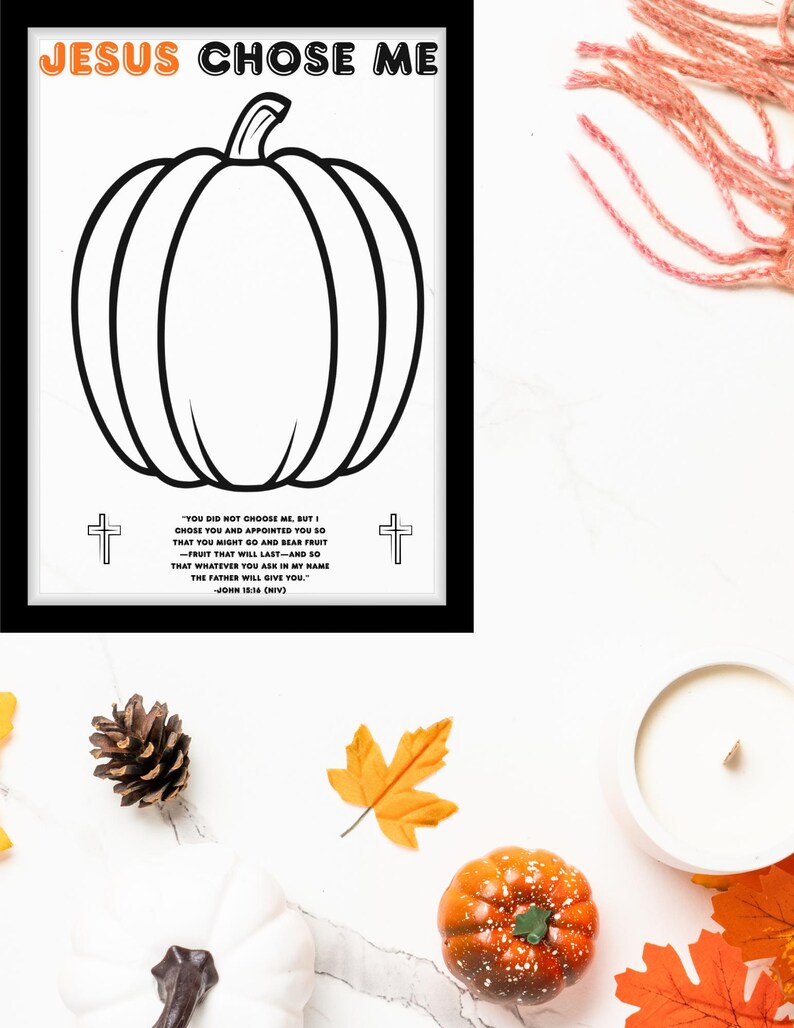 Fall Pumpkin Coloring Page | Christian Bible Verse Activity for Kids ...