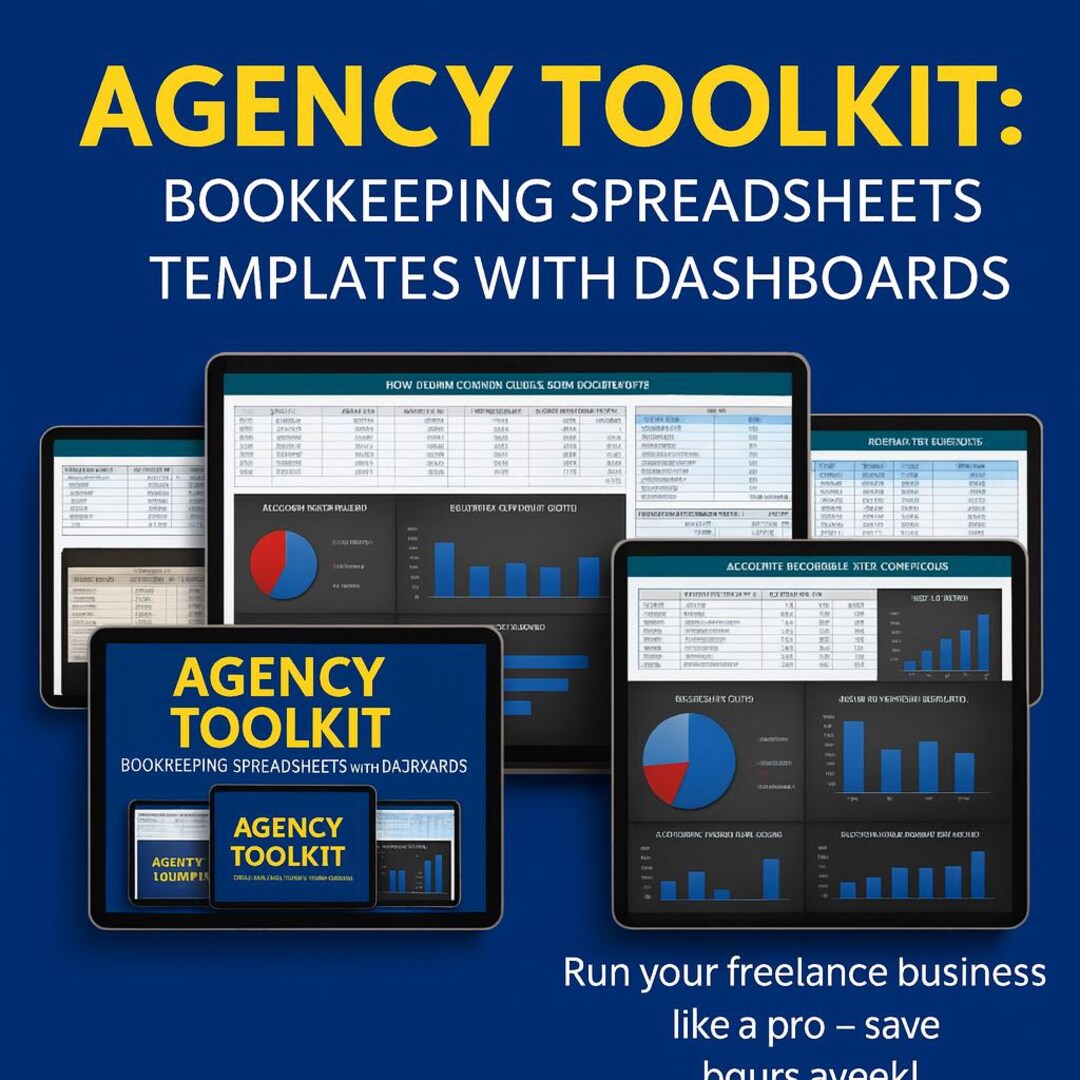 Agency Toolkit: Bookkeeping Spreadsheets Templates With Dashboards ...