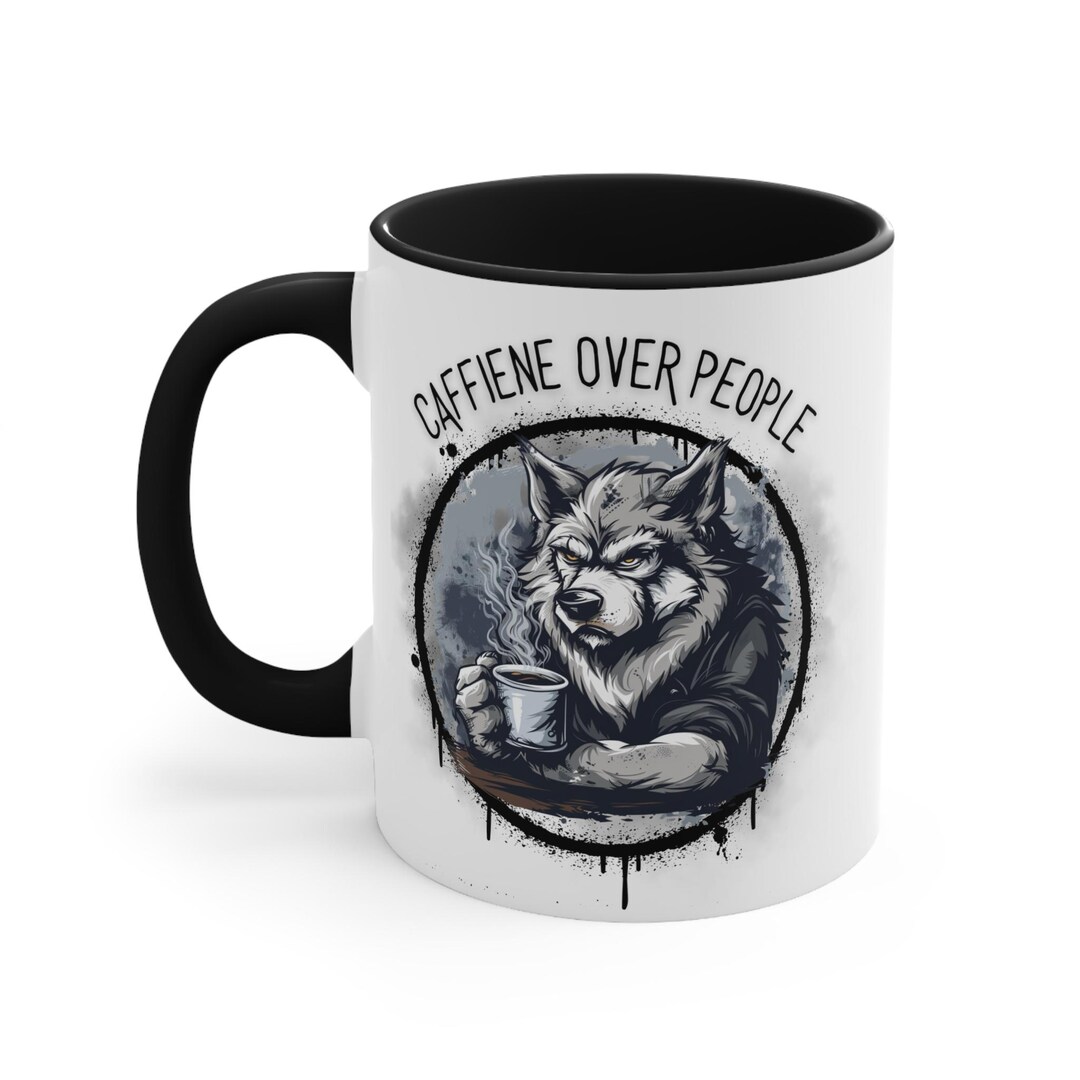 Grumpy Wolf Coffee Mug: Fierce Morning Mood Cup - Etsy