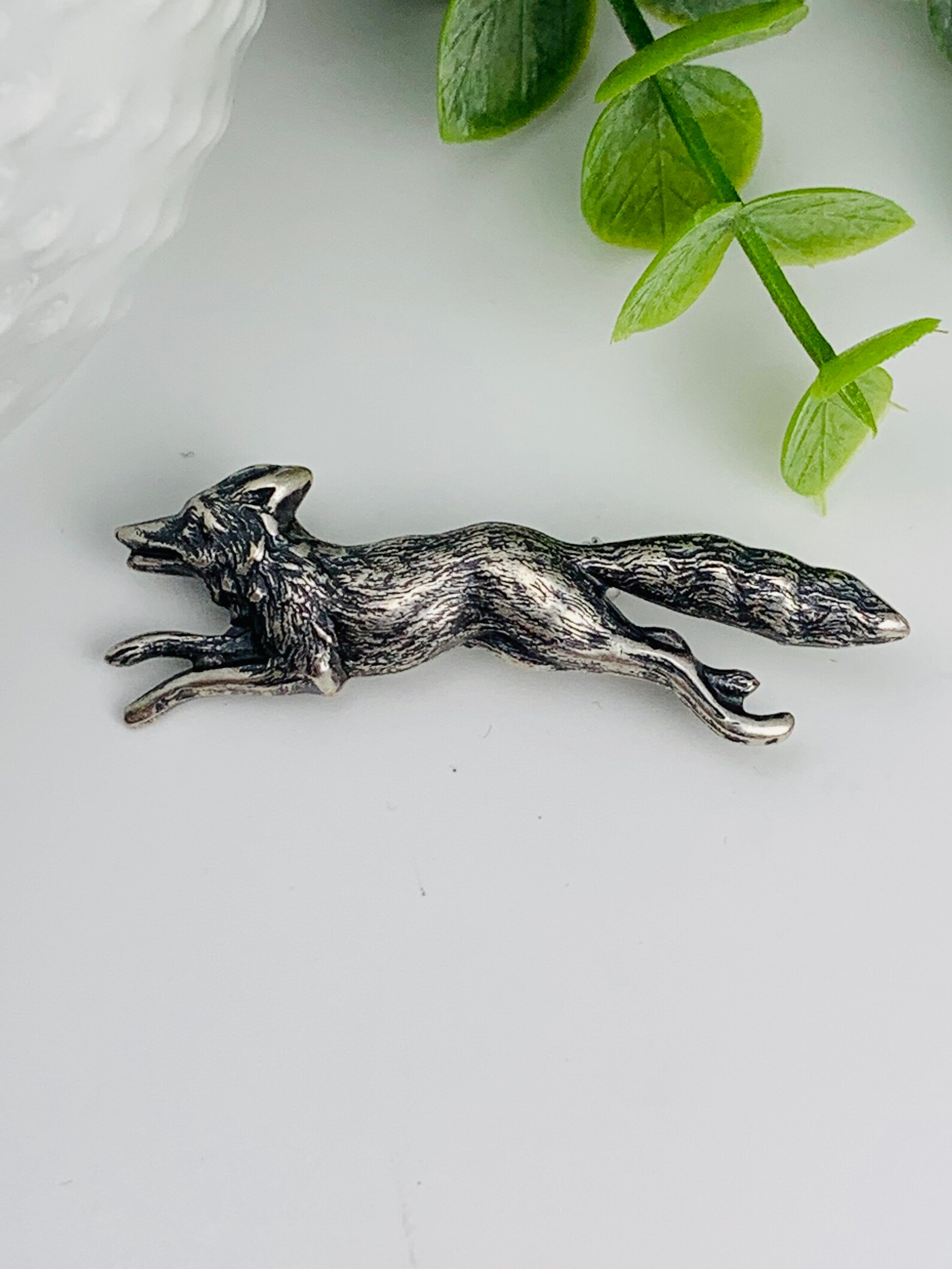 Antique Silver Fox Brooch | Etsy