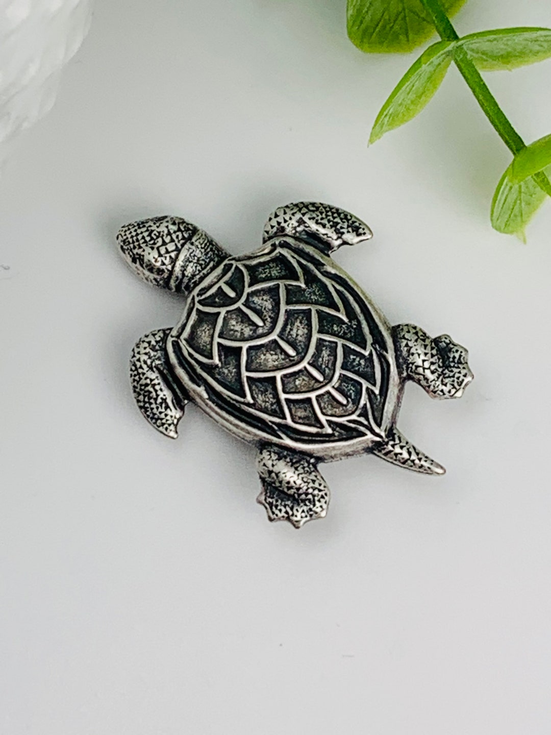 Antique Silver Turtle Brooch - Etsy
