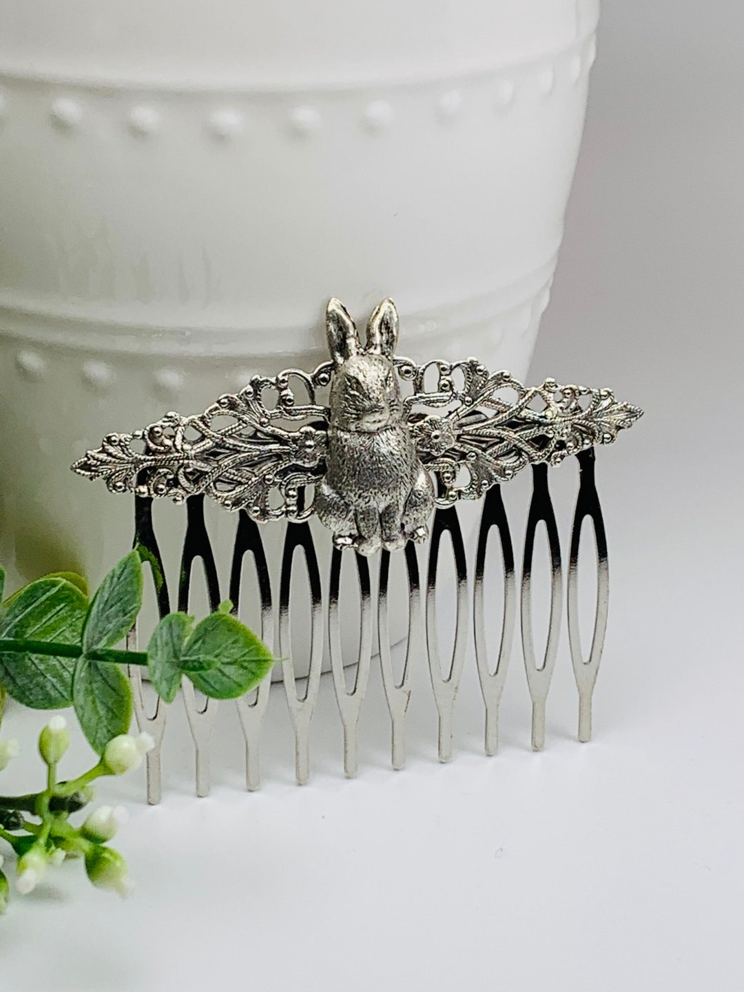 Antique Silver Rabbit Hair Comb - Etsy