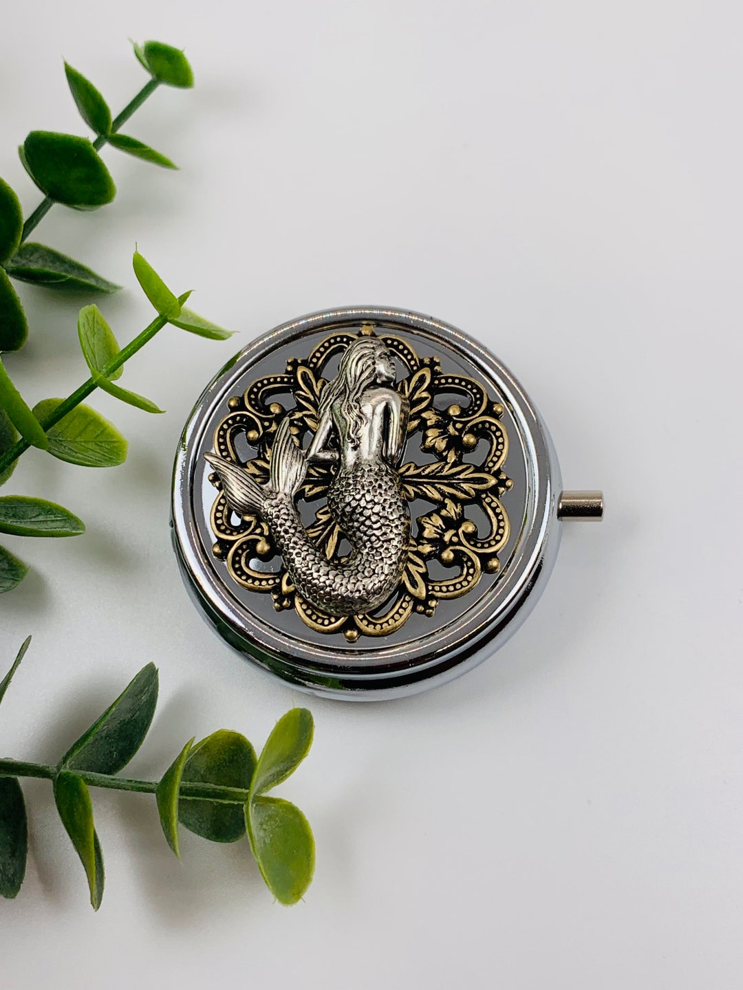 Shiny Silver Mermaid Pill Box - Etsy