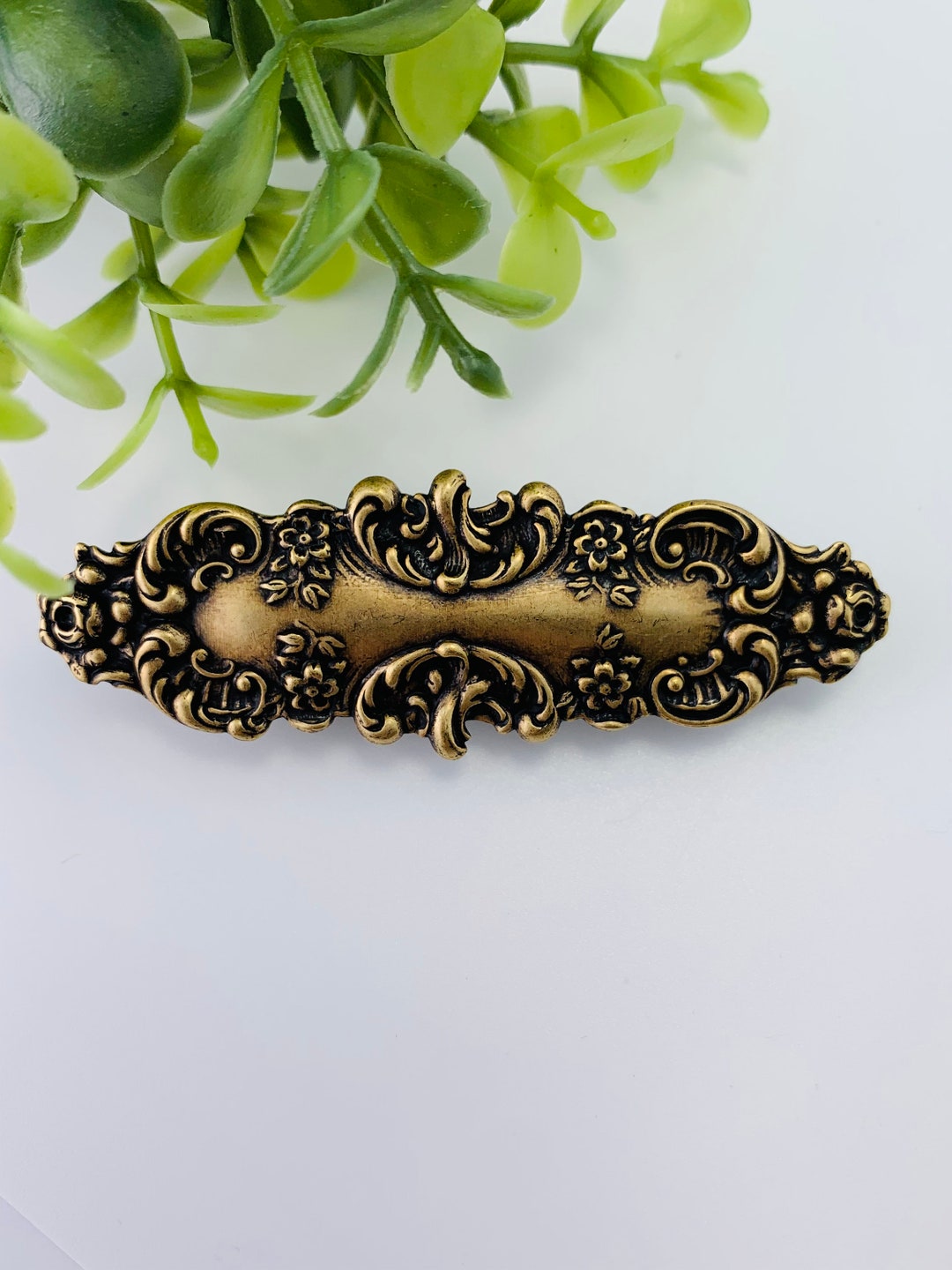 Antique Brass Victorian Bar Hair Clip/barrette - Etsy