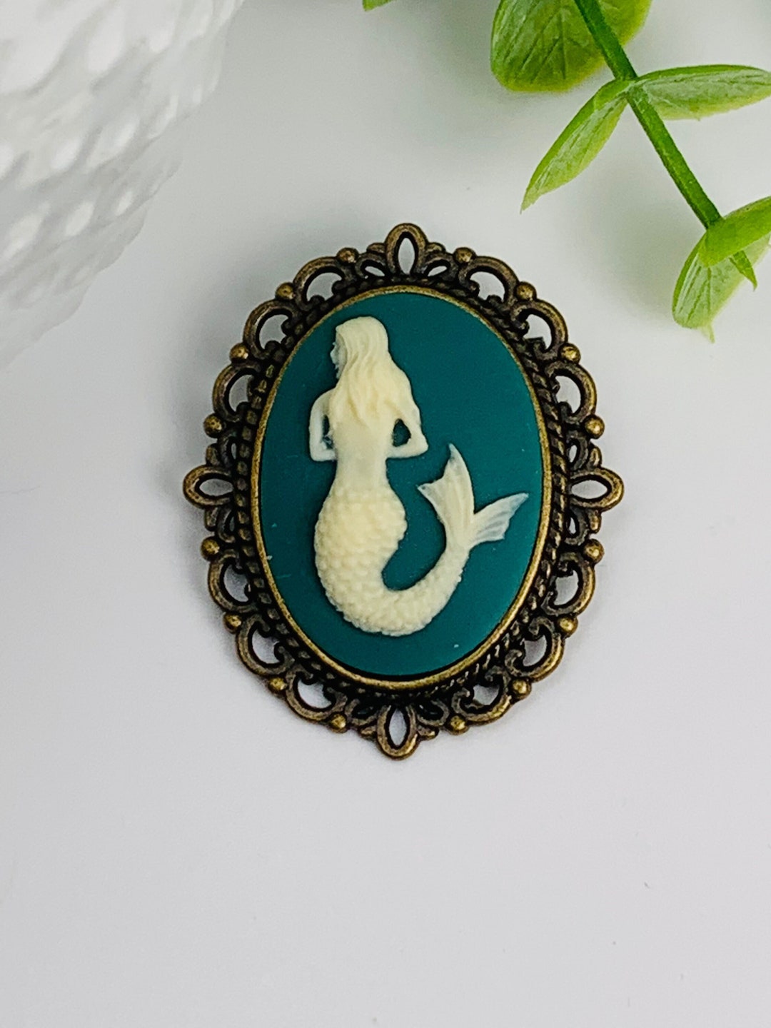 Antique Brass Mermaid Brooch - Etsy