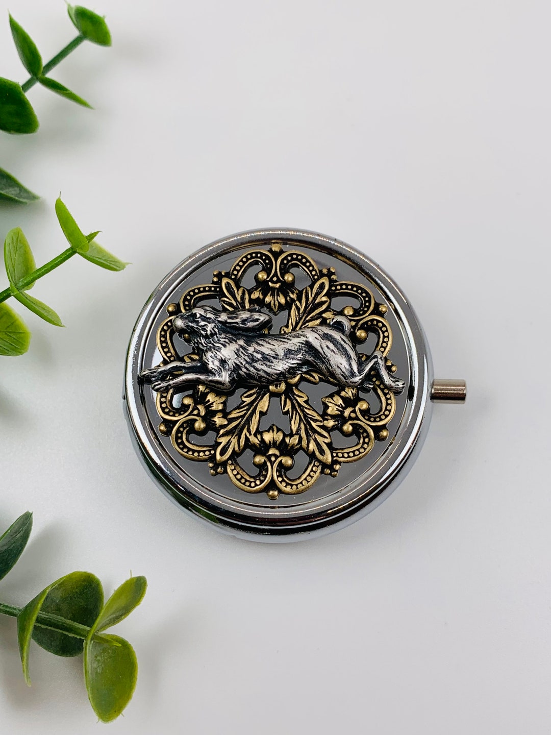 Shiny Silver Rabbit Pill Box - Etsy
