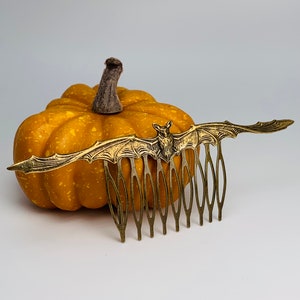 Antique Brass Vampire Bat Hair Comb - Etsy