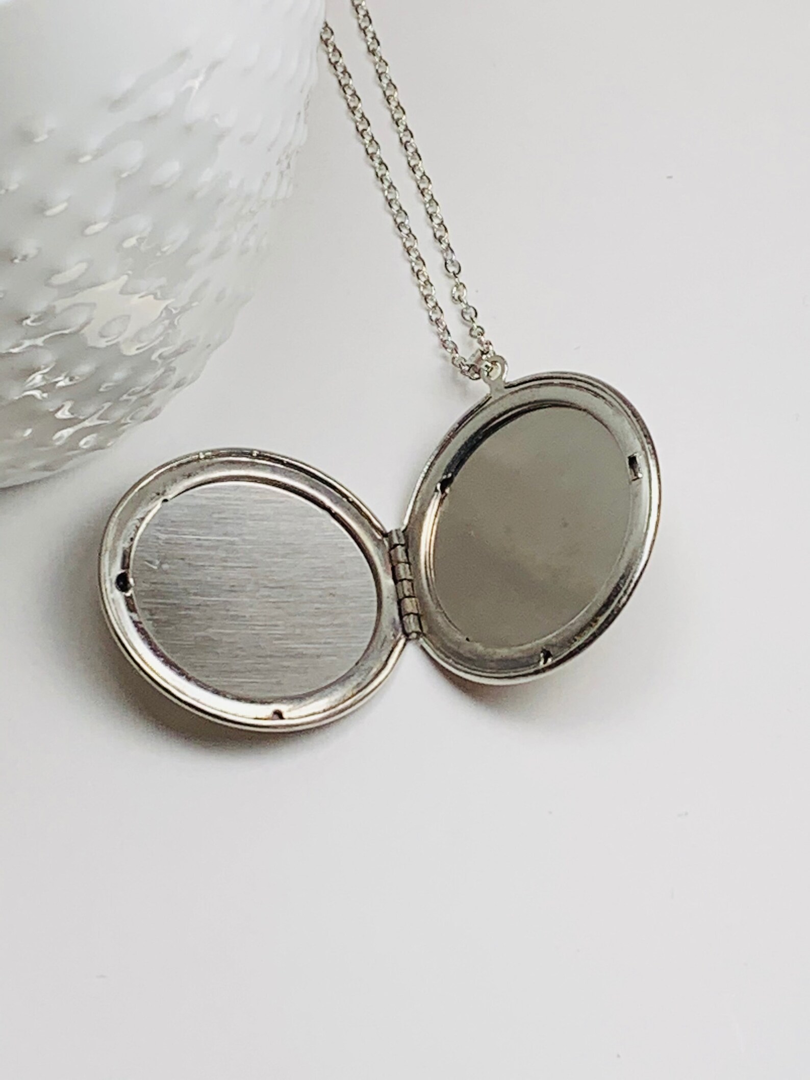 Antique Silver Cat Locket Necklace | Etsy