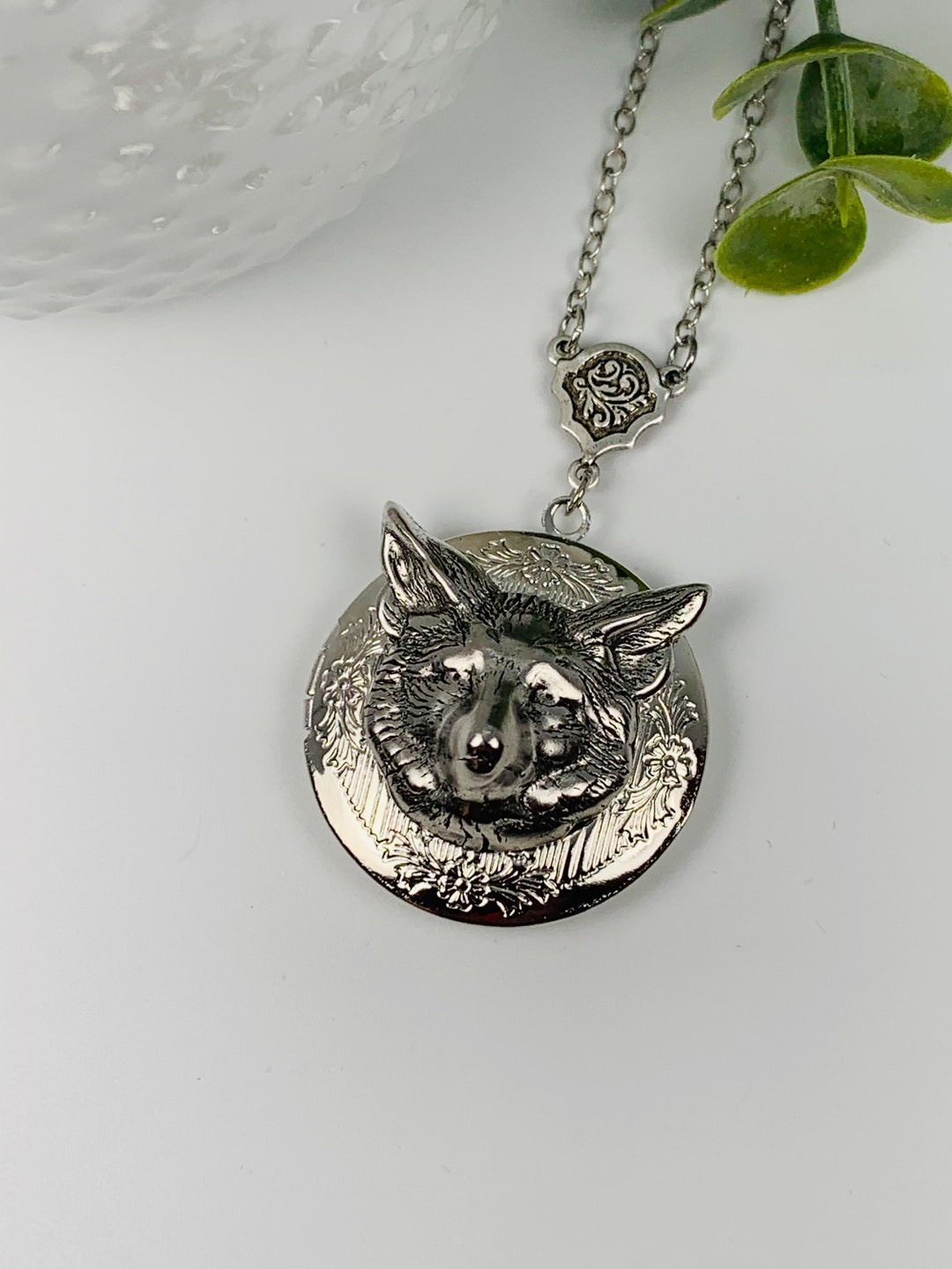Woodland Antique Silver Fox Locket Necklace - Etsy