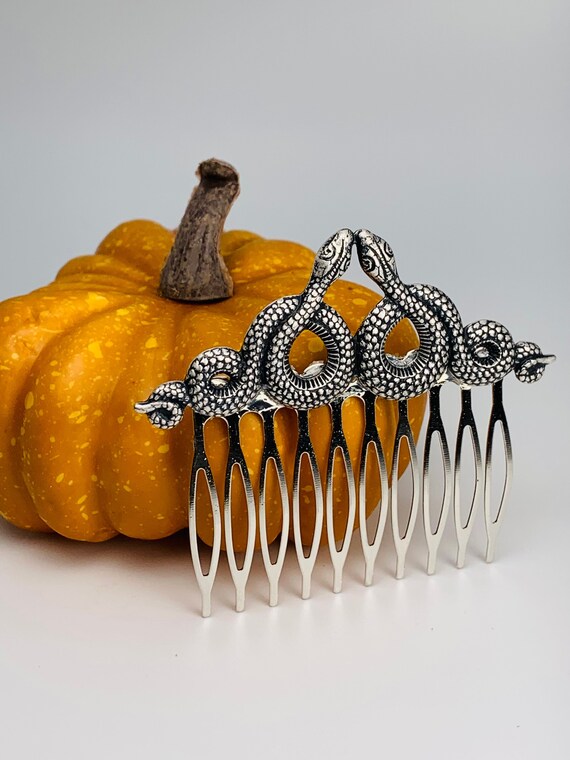 Antique Silver Double Snake Hair Comb | Etsy