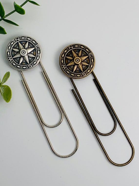 Antique Brass or Antique Silver Nautical Compass Paperclip - Etsy