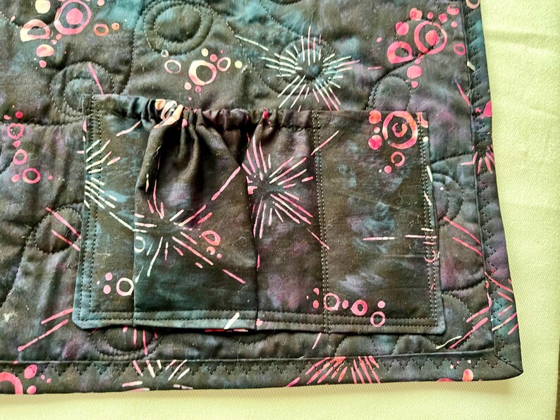 Quilted Bass Bib in Playful Pink Circles on Black - Etsy UK