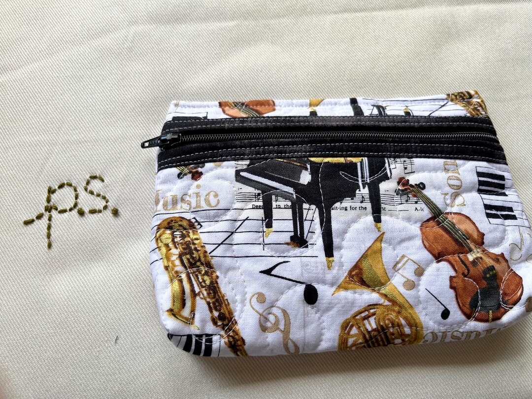 Musical Instruments Cell Phone Pouch - Quilted Music Instruments Travel ...