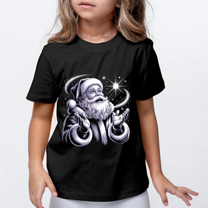 Vintage Black & White Santa PNG, Santa Claus Illustration, Christmas ...