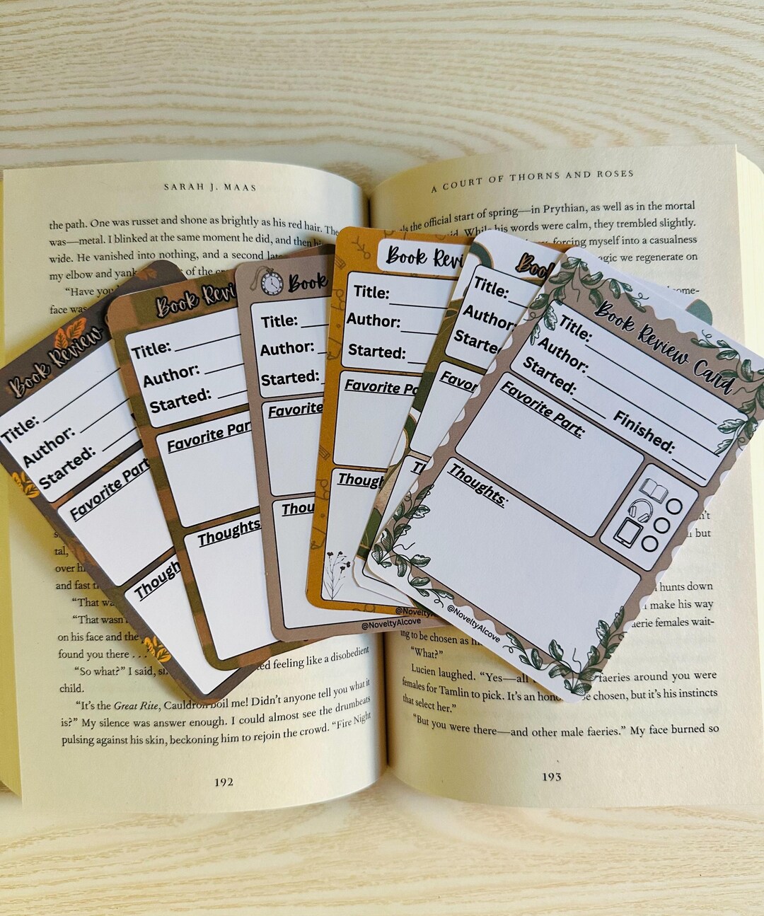 Book Review Bookmark Set of 6, Writable Matte Bookmarks for Readers ...