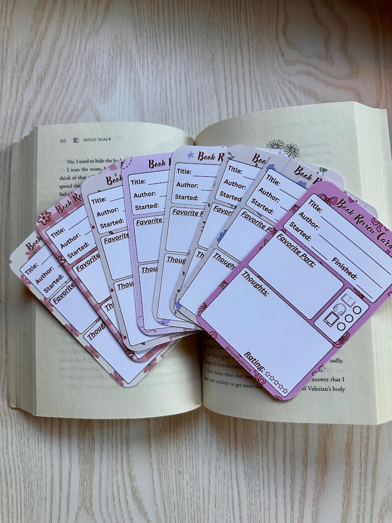 Book Review Bookmark Set of 8, Writable Matte Bookmarks for Readers ...