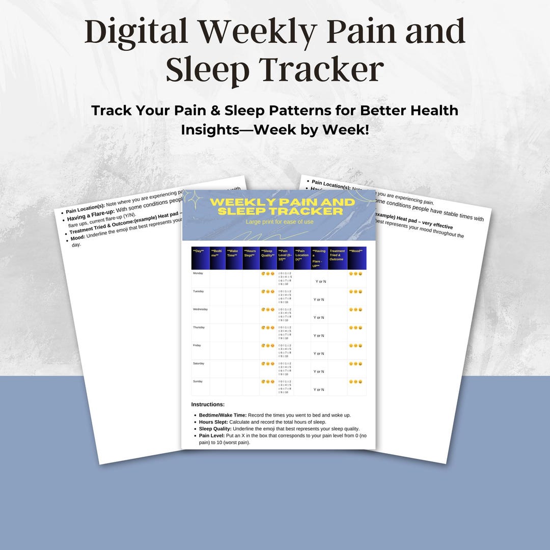 Digital Pain and Sleep Tracker: Nurse-designed Weekly Health Journal ...