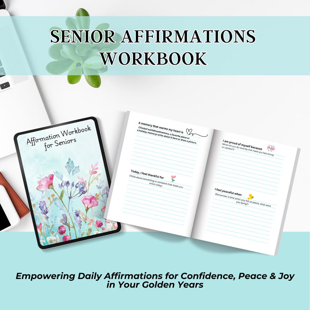 Senior Affirmations Workbook | Flowers Edition | Printable Mindfulness ...
