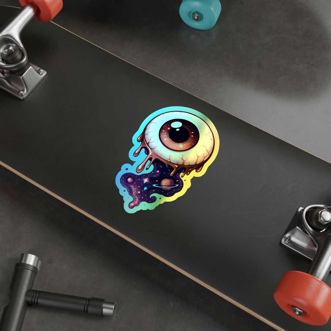 Holographic Eyeball Sticker: Rainbow Space Die-cut Vinyl - Etsy UK