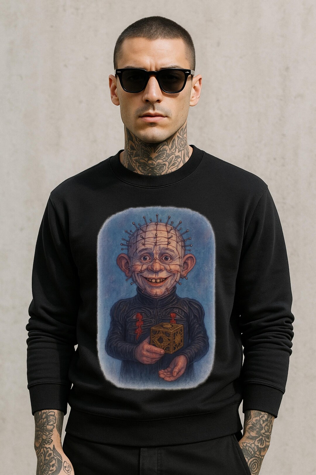 Pinhead Inspired Sweater for Men, Hellraiser Insipred Crewneck, Vintage ...