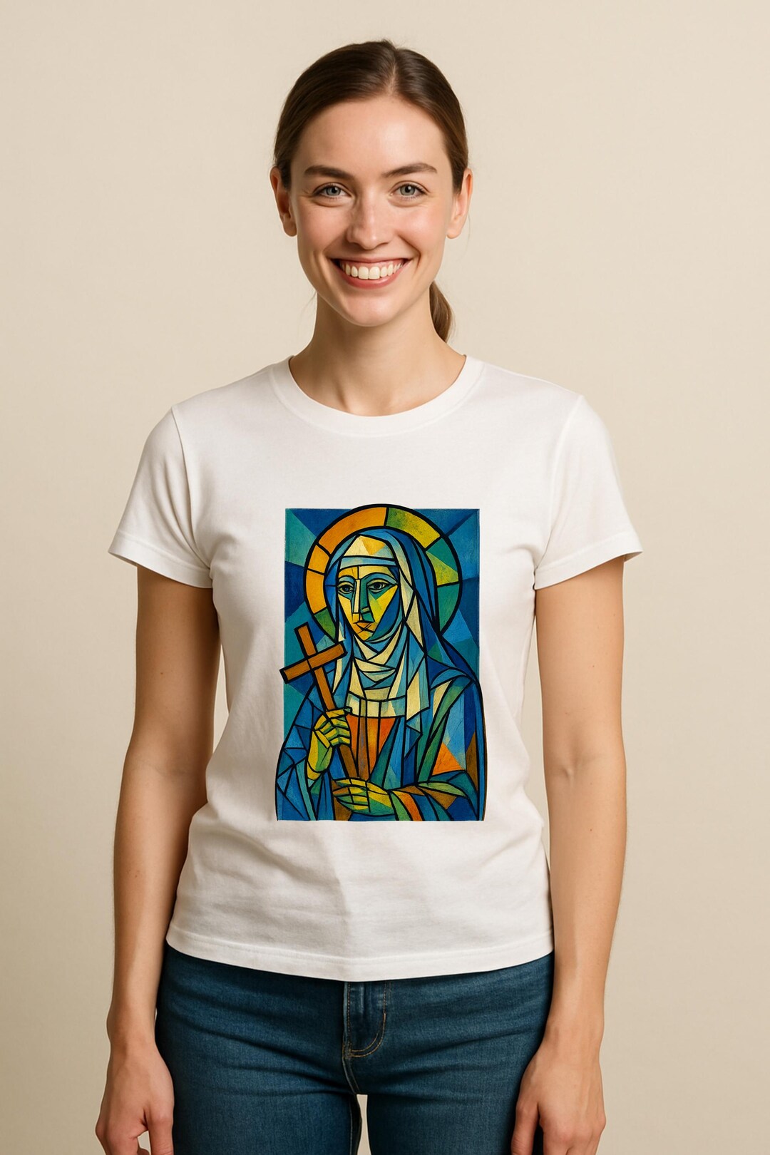 Saint Catherine of Siena T-shirt | American Traditional Style - Etsy