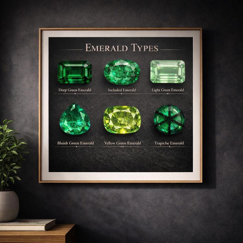 Emerald Chart Poster | Gemstone Artwork - Etsy