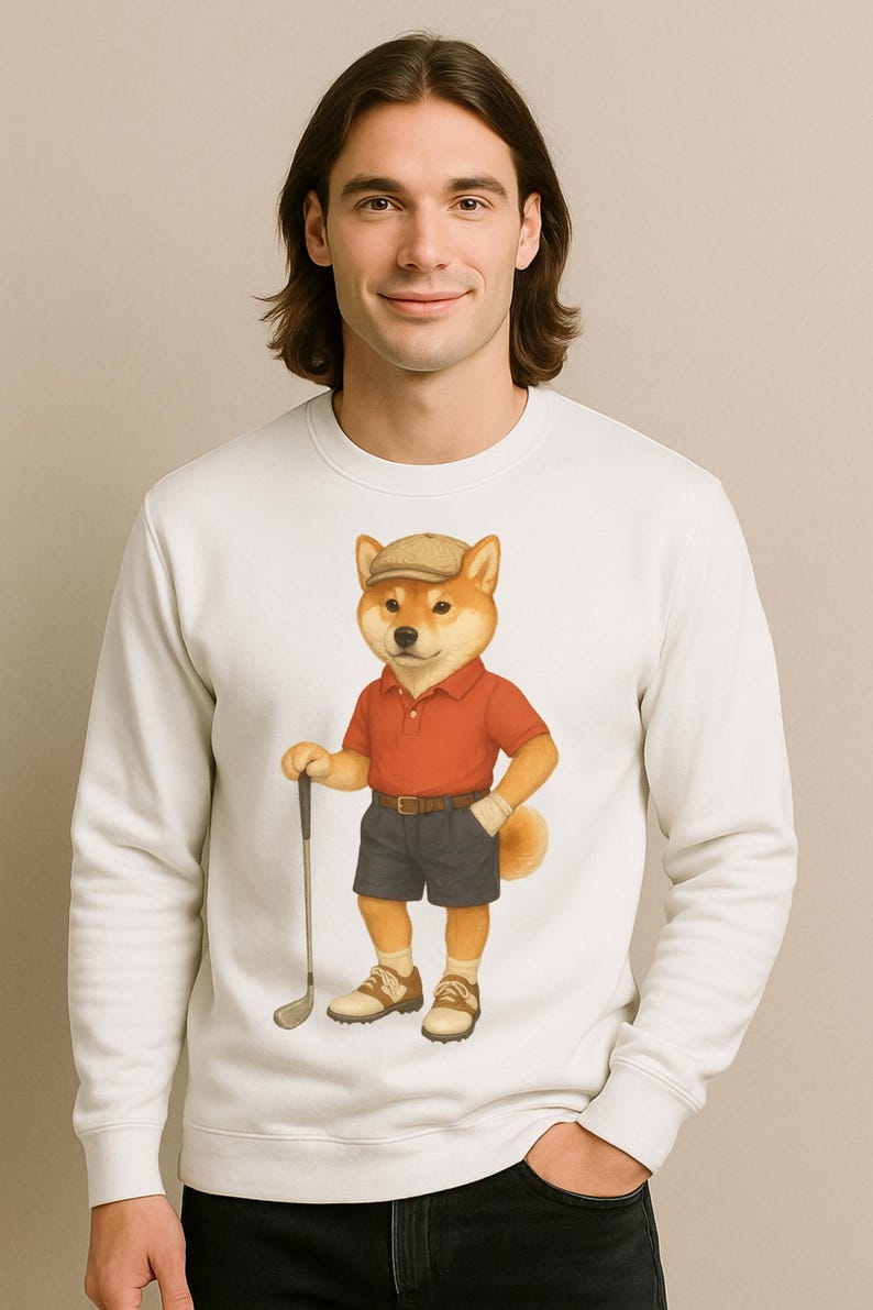 Shiba Inu Golf Club Graphic Sweatshirt – Shiba Inu Golfer Sweater - Etsy