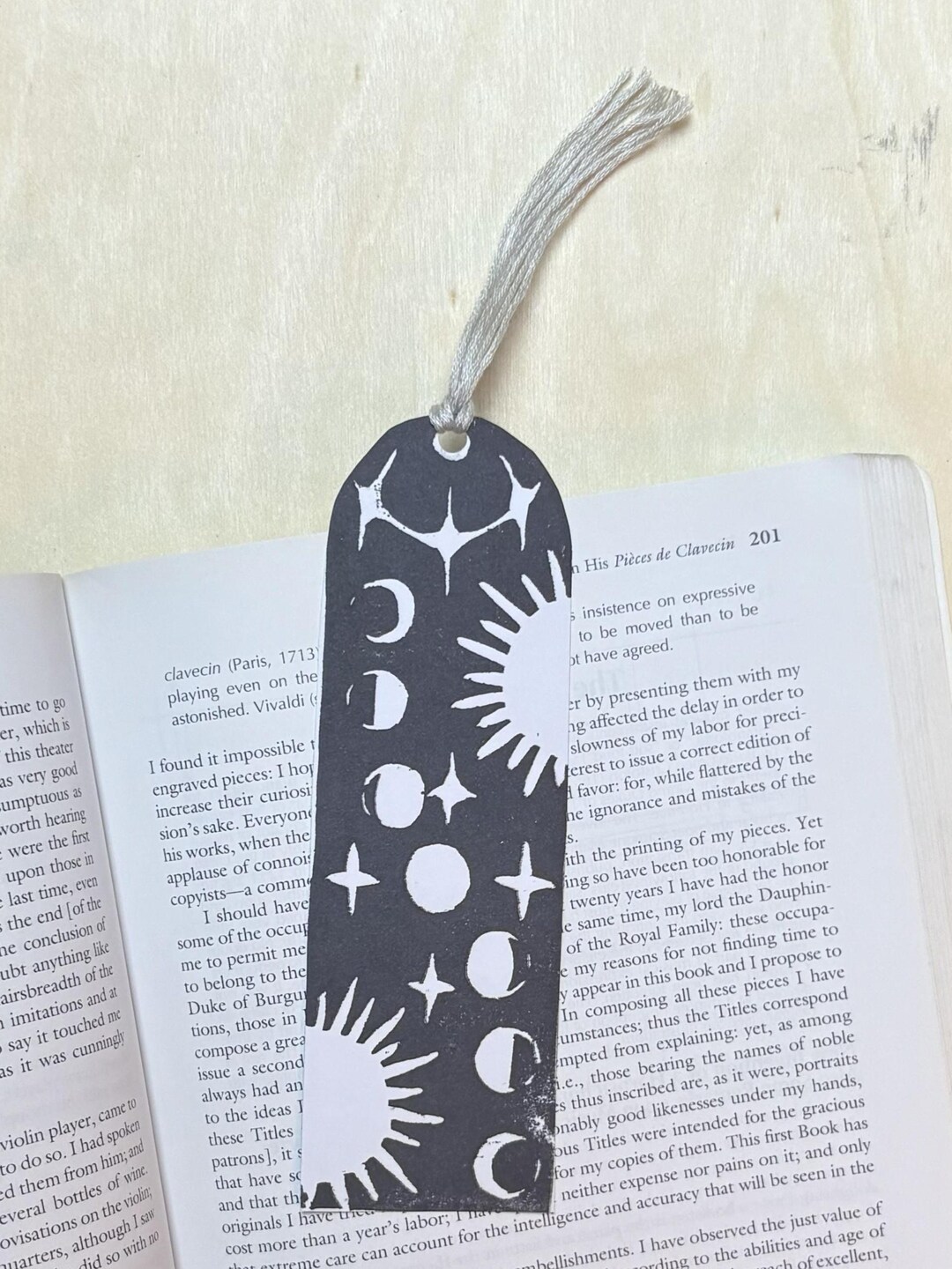 Astral Themed Linocut Bookmark - Etsy
