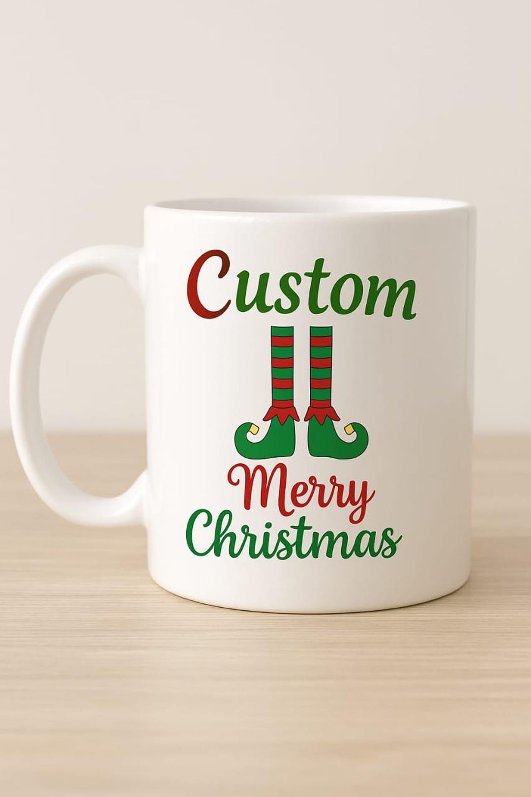 Personalized Christmas Mug - Custom Elf Legs Cup - Funny Holiday Coffee ...