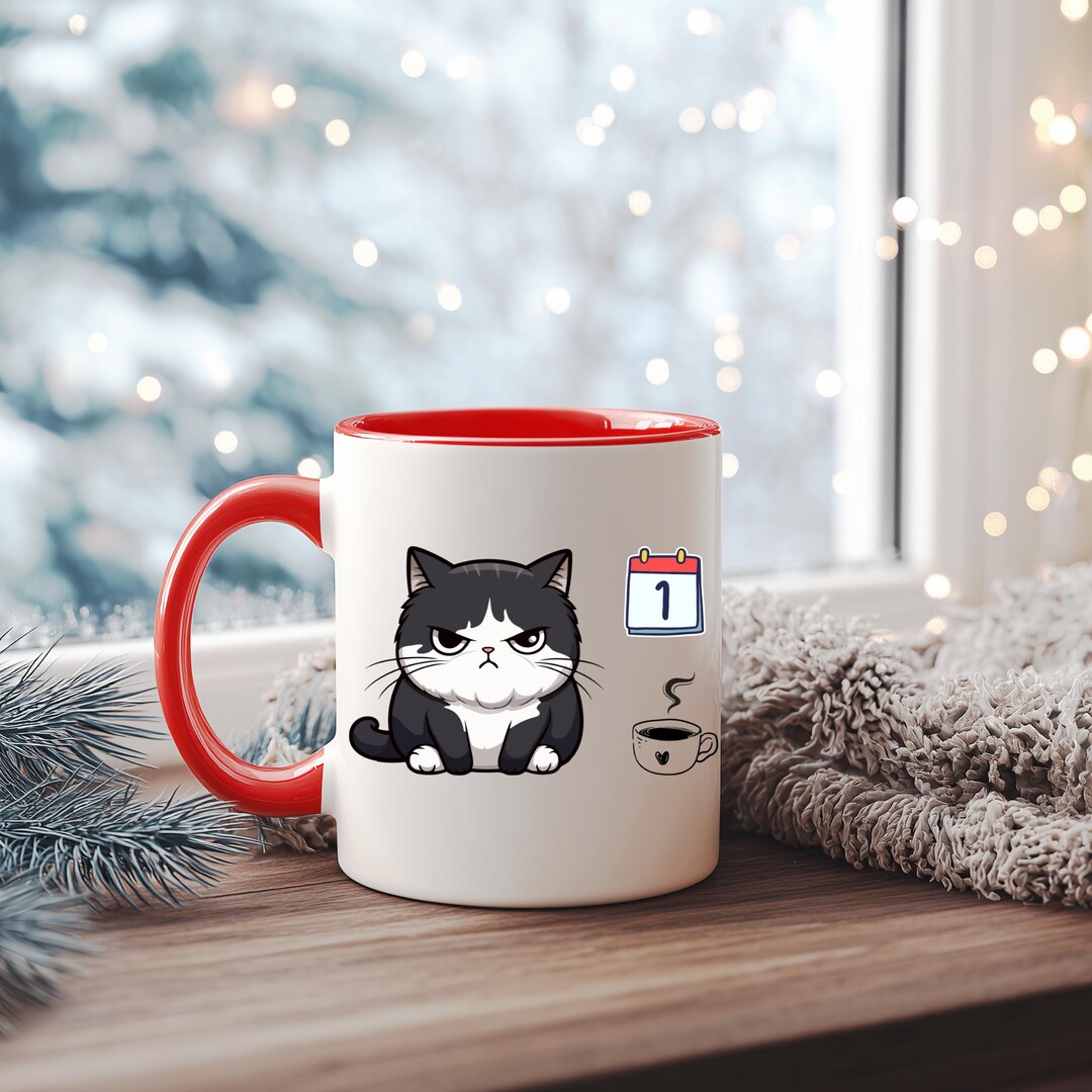 Angry cat coffee mug - Funny Cat Lover Gift - Cute Animal Tea Cup ...
