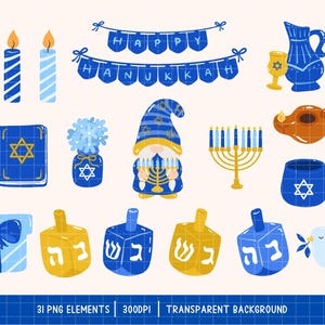 Hanukkah Clipart, Hand Drawn Hanukkah Illustrations, Jewish Holiday Art ...