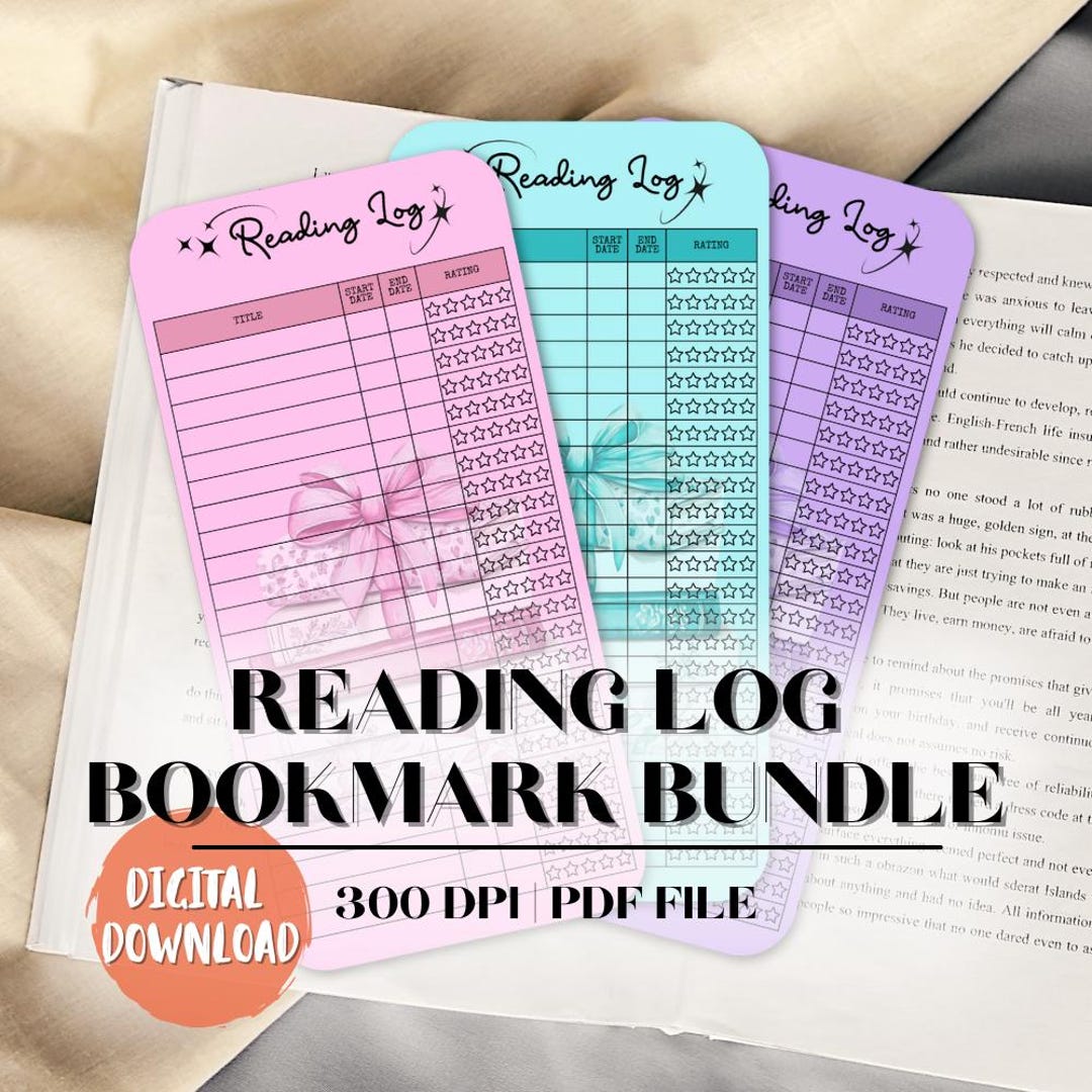 Printable Reading Log Bookmark | Book Tracker (digital Download) - Etsy