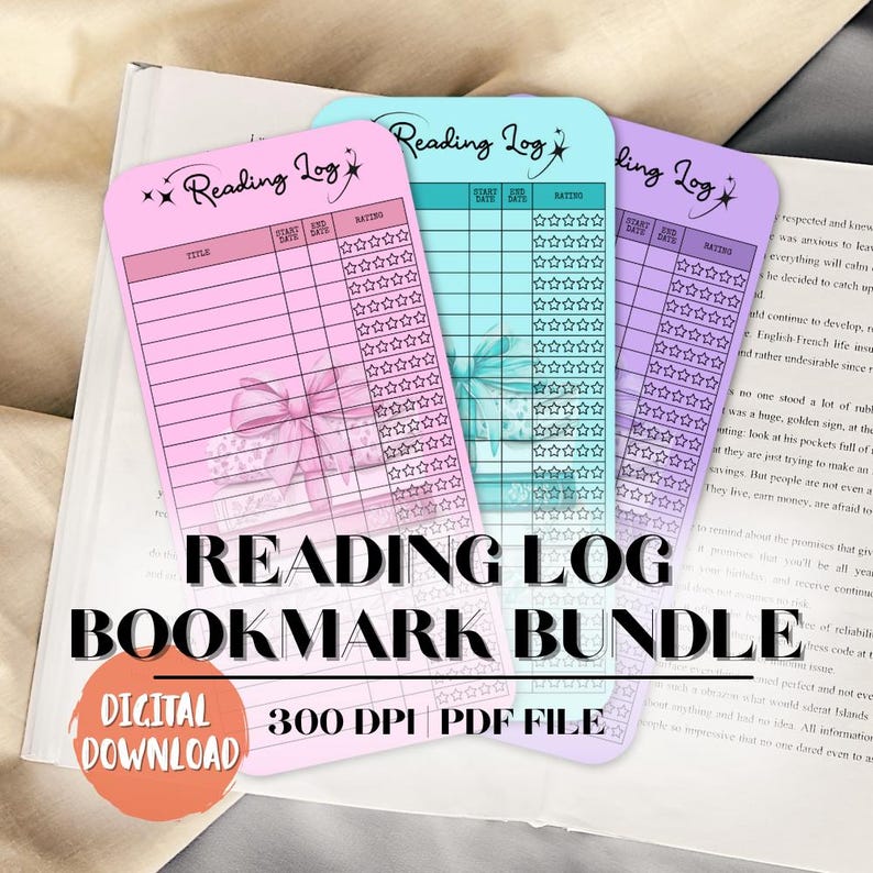 Printable Reading Log Bookmark | Book Tracker (digital Download) - Etsy