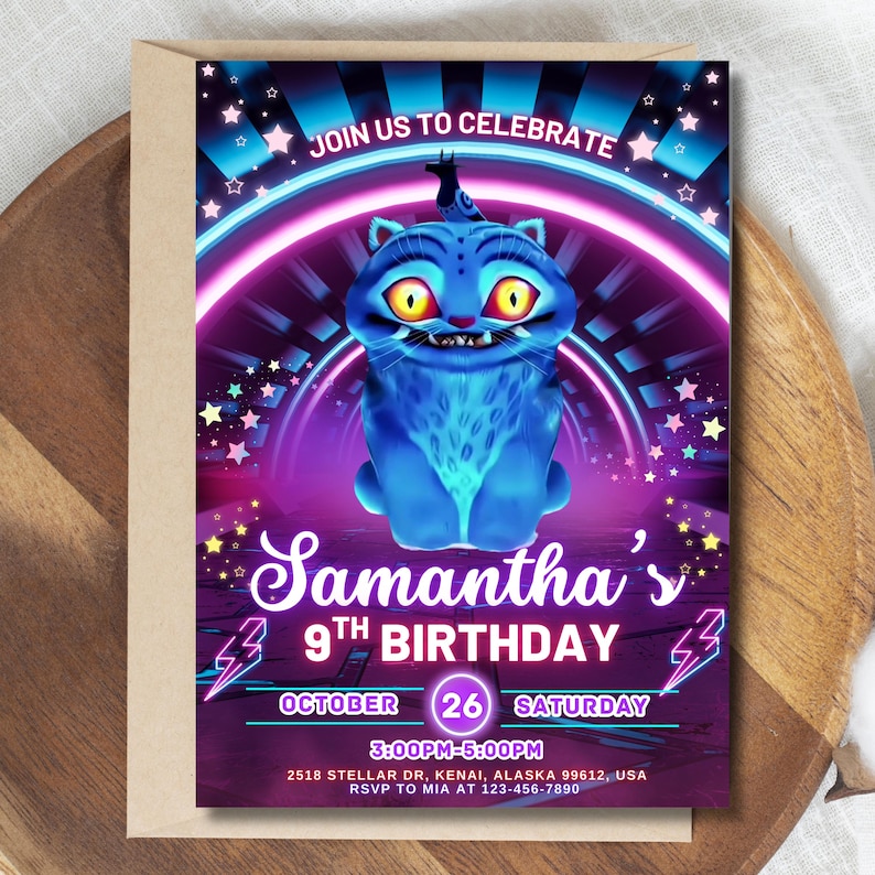 Editable Derpy the Tiger Birthday Invitation, Kpop Demon Hunters ...