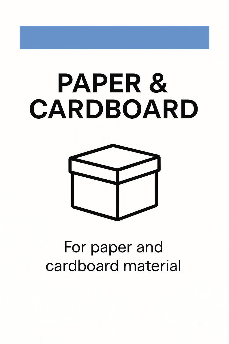 Paper & Cardboard Printable Sign | Recycling Bin Label | Office Waste ...