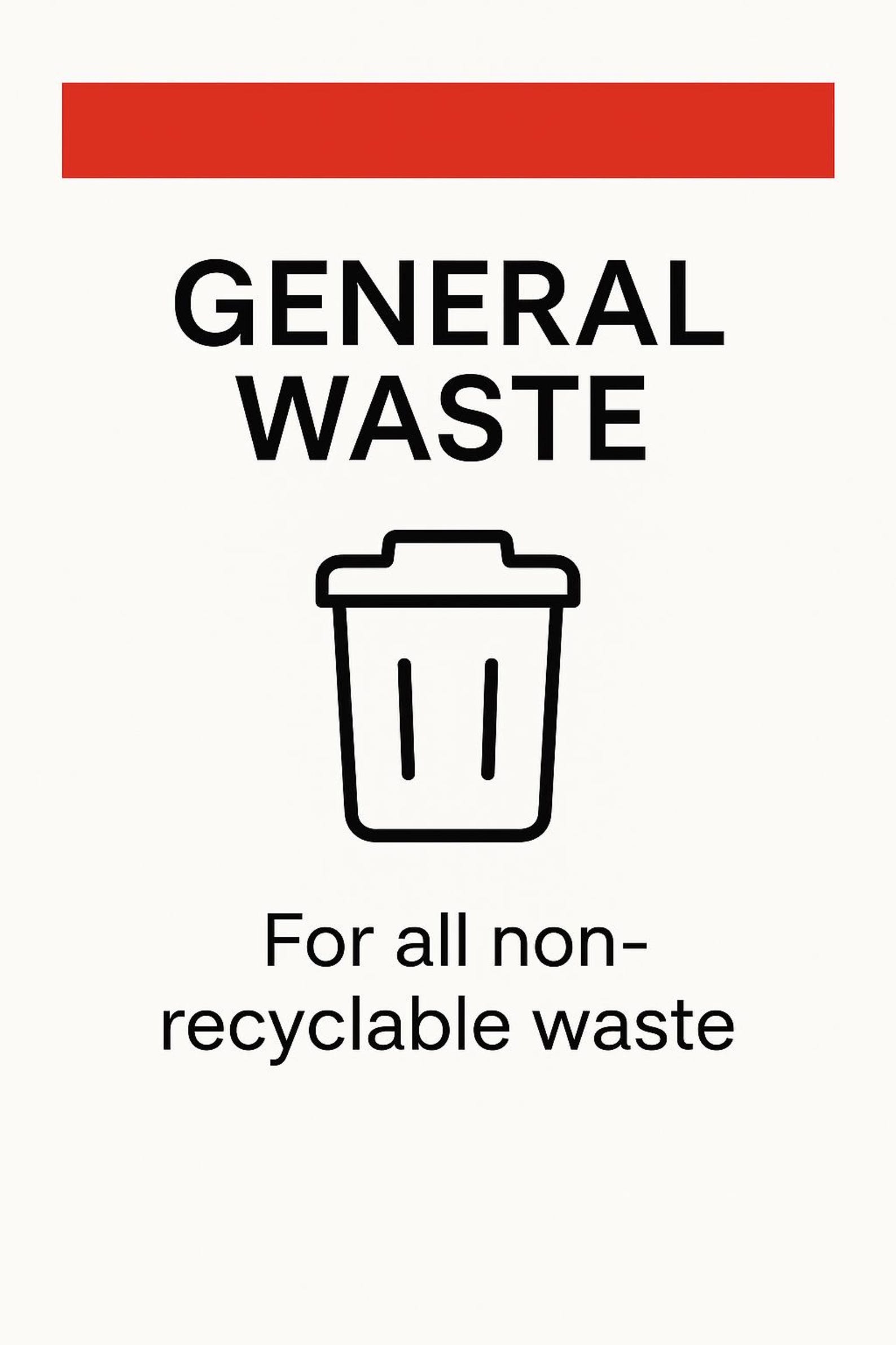 General Waste Printable Sign | Workplace Waste Management Poster ...