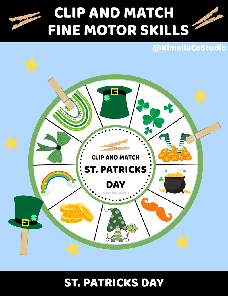 St Patrick’s Day Fine Motor Activity – OT Printable for Preschool ...