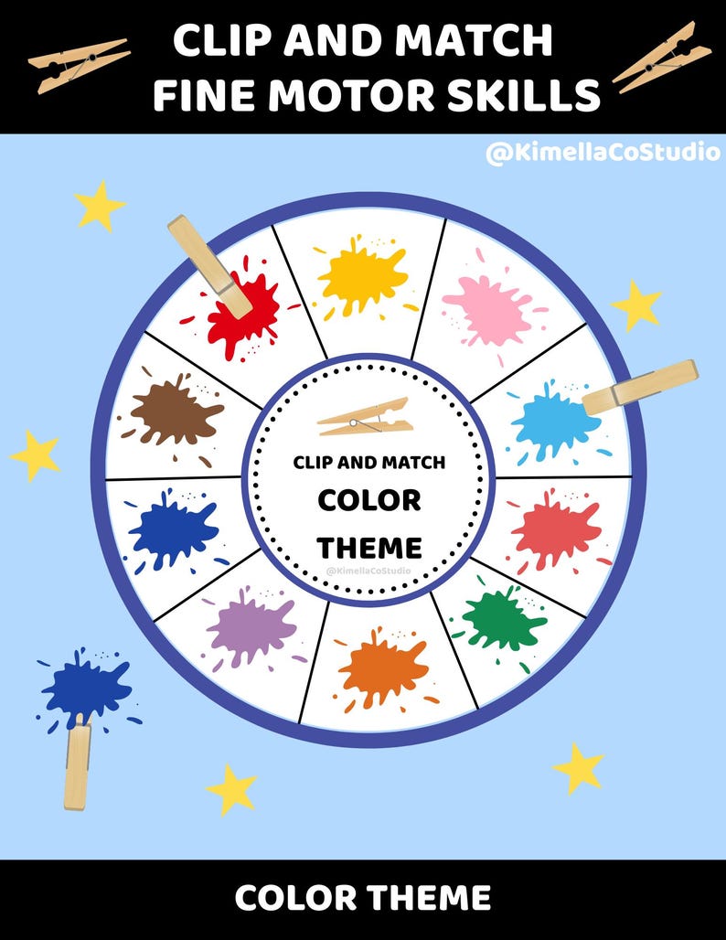 Colors Fine Motor Sorting Activity – OT Printable for Preschool & Early ...